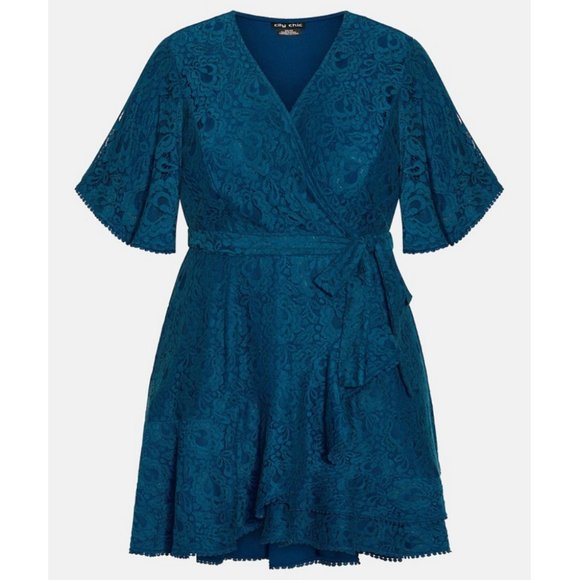 City Chic | Dresses | Nwt City Chic Sweetie Sleeve Faux Wrap Dress ...